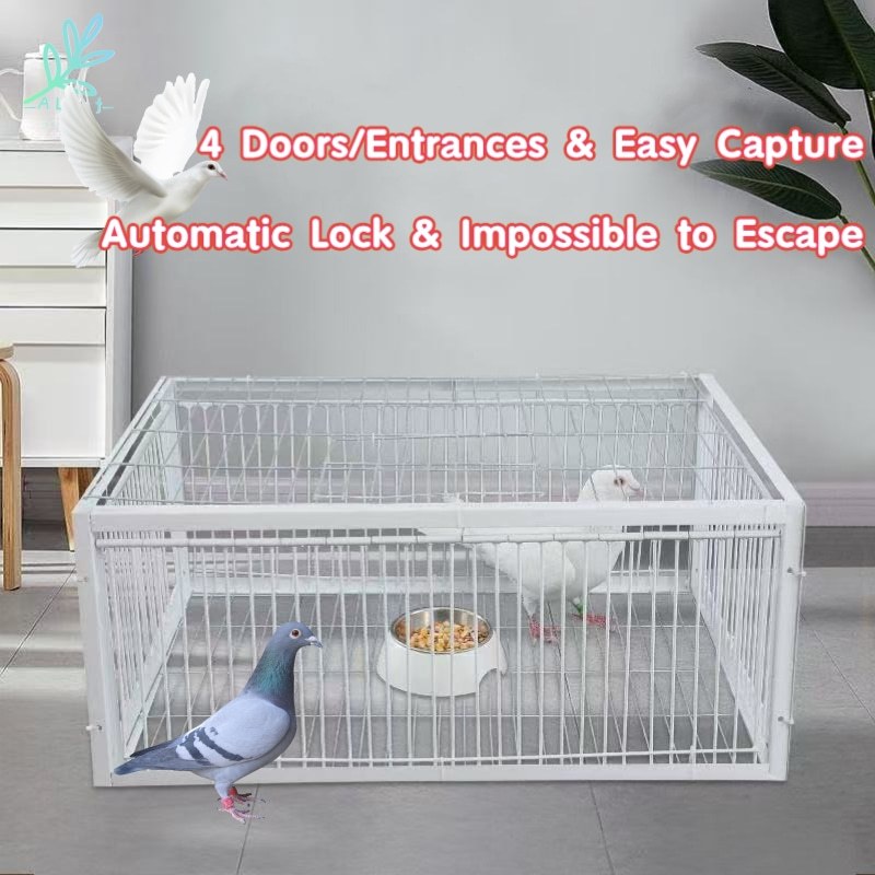 Automatic Lock Pigeon Trap Bird Cage with 4 Entrances One-Way Entry ...