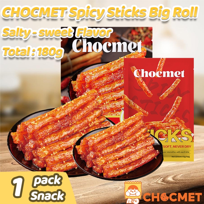 CHOCMET Latiao 2 Types Spicy Sticks Big Roll Soft | Chewy | Salt ...