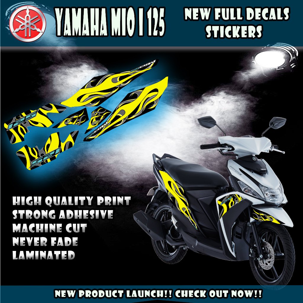 YAMAHA MIO I 125 NEW FIRE FULL DECALS STICKER/ YAMAHA MOI I 125 FULL ...