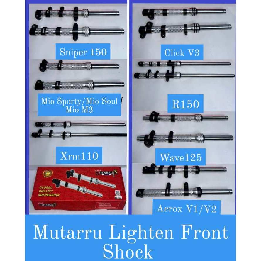 Lighten Mutarru Front Shock For Mio Sporty/Mio i 125/Click/Aerox/Nmax/Beat/Xrm/Wave | Shopee ...