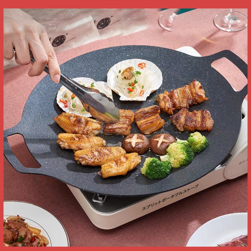 Korean Grill Pan Non Stick Samgyupsal Grill Pan Set Outdoor BBQ Grill ...