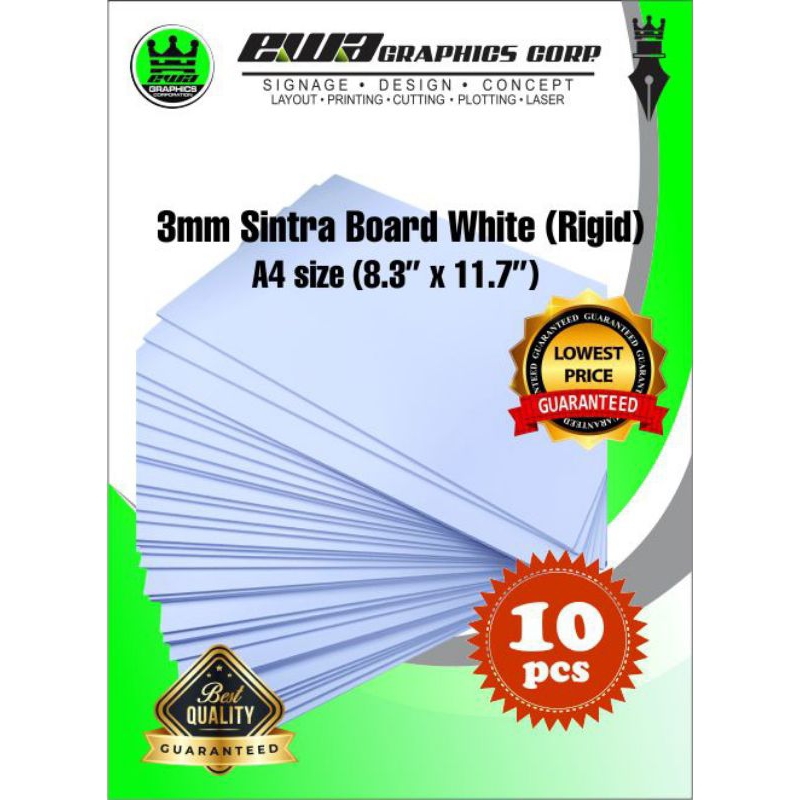 10pcs 3mm Sintra Board White A4 size (HARD) | Shopee Philippines