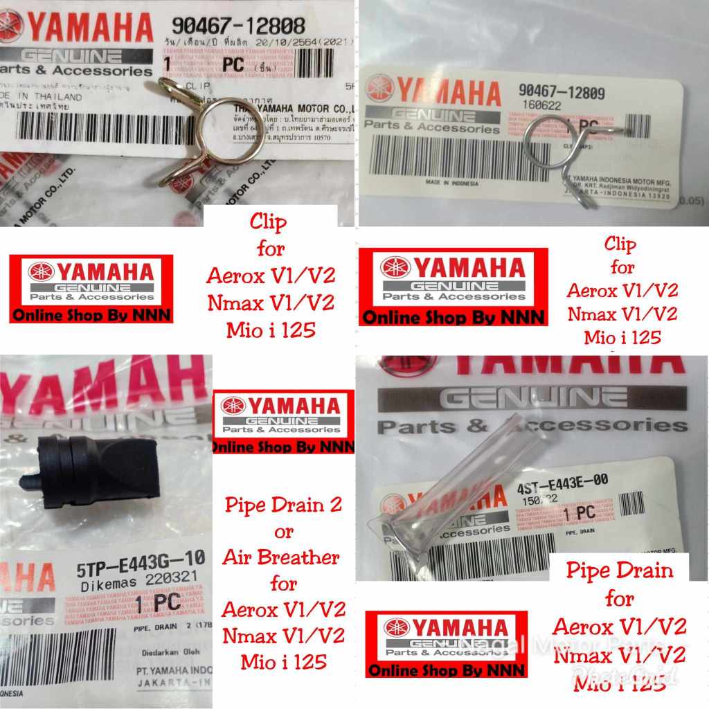 PIPE DRAIN 2, PIPE DRAIN AND CLIP FOR AEROX / NMAX V1/V2 YAMAHA GENUINE ...
