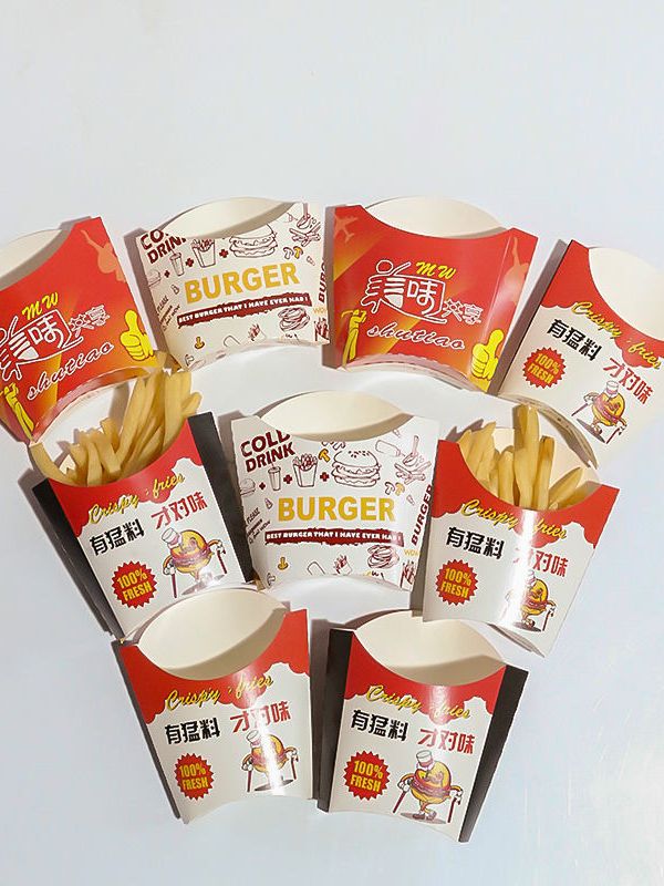 French Fries Box Creative Pattern Disposable Snack Holder Boxes, Snack ...