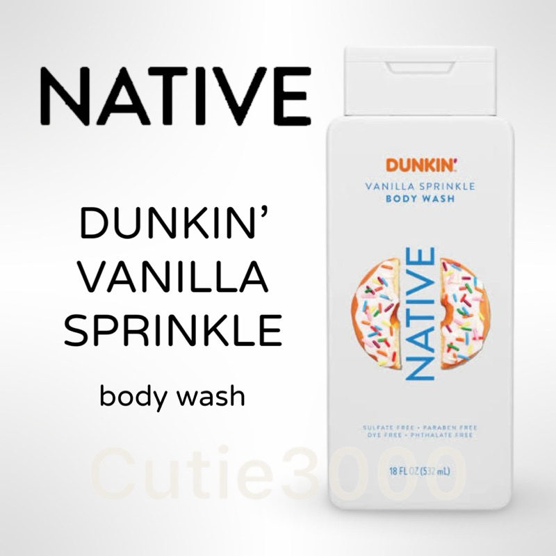 Native Dunkin Vanilla Sprinkle Body Wash 532ml | Shopee Philippines