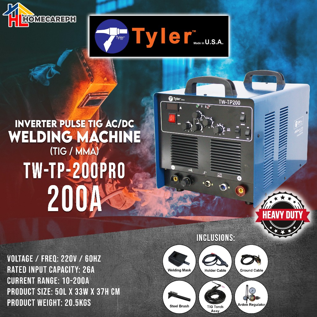 Tyler TW-TP200PRO Inverter Pulse AC/DC Professional Series Welding ...