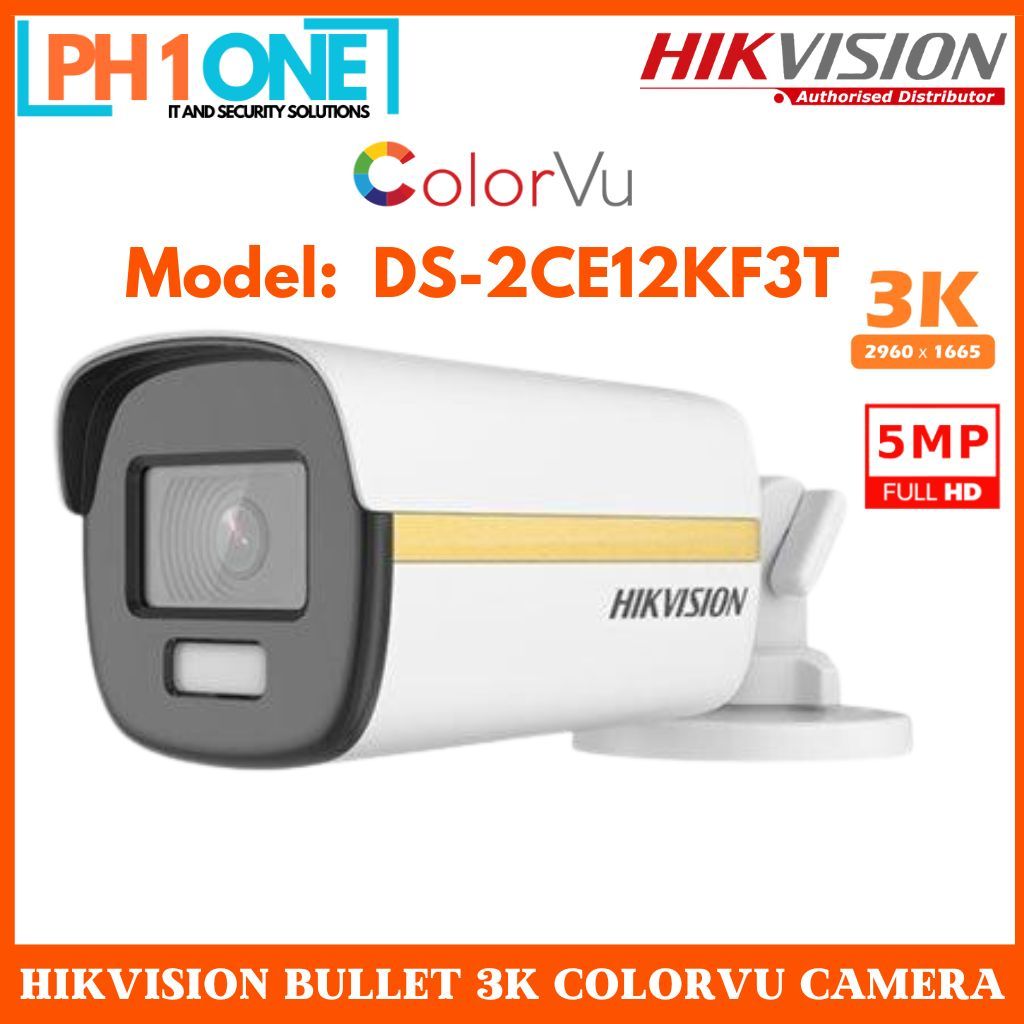 HIKVISION 3K COLORVU FIXED MINI BULLET CAMERA (DS-2CE10KF3T) | Shopee ...