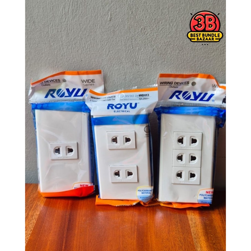 Royu Wide Outlet Set (Available in 1-Gang, 2-Gang, and 3-Gang) | Shopee ...