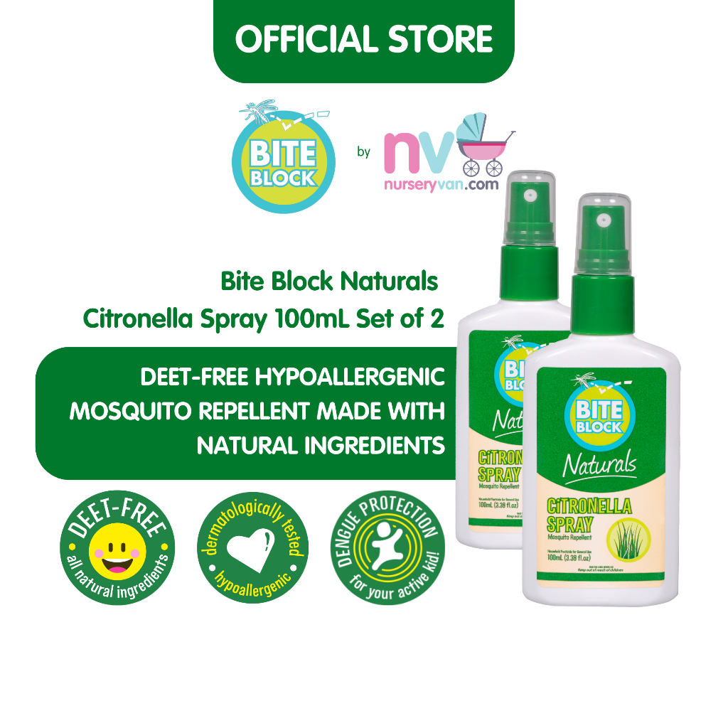 Bite Block Naturals Insect Repellent Citronella Spray 100mL. DEET-free ...