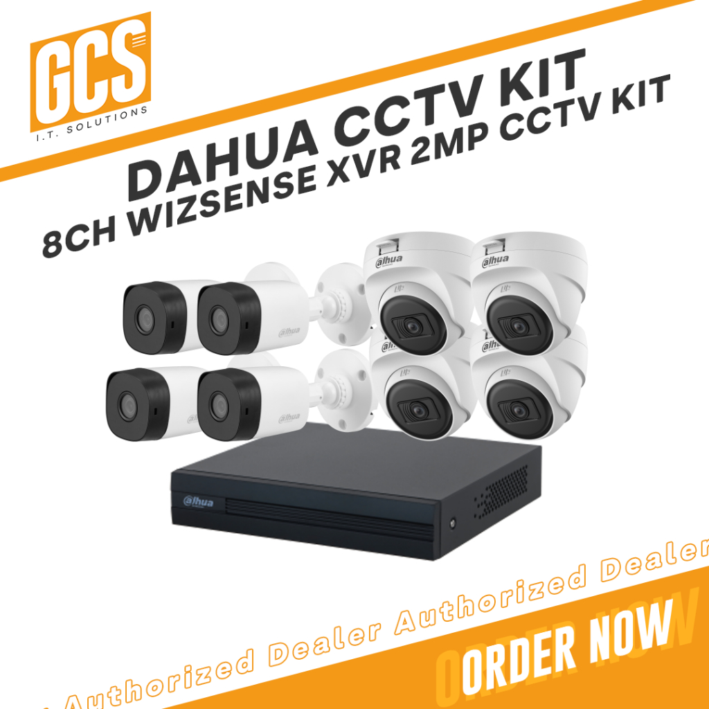Dahua 2MP 8CH Wizsense DH-KIT-CVI2MP2B2T-I XVR CCTV Kit | Shopee ...
