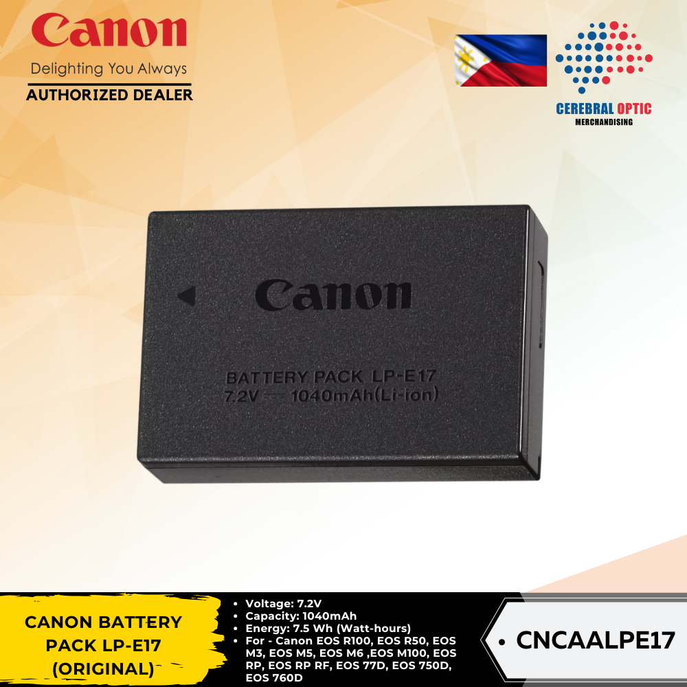 CANON BATTERY PACK LP-E17 (ORIGINAL) - Cerebral Optic Merchandising ...