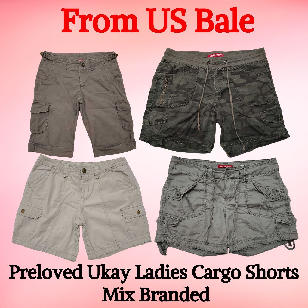 Preloved Ukay Ladies Women Cargo Shorts Mix Branded From US Bale ...