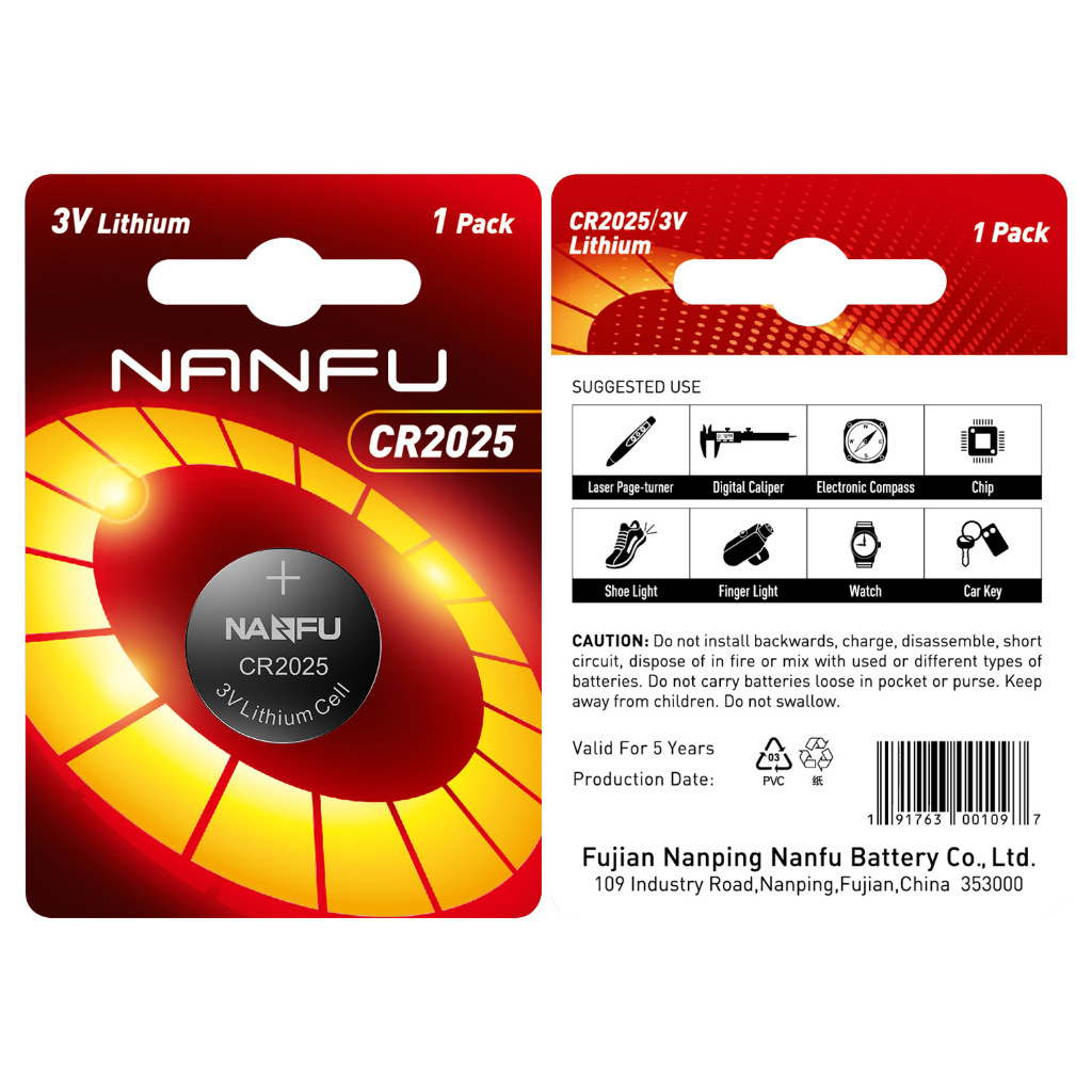 NANFU Alkaline Battery 3V Lithium CR2025 | Shopee Philippines