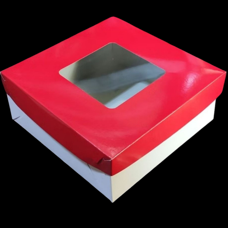 10X10X4 inches CAKE BOX PLAIN RED W/WINDOW (10 SETS) | Shopee Philippines