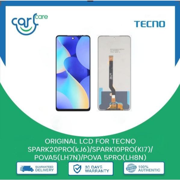 Original Tecno Spark 20Pro-KJ6/Spark 10Pro-KI7/Pova 5-LH7N/Pova 5 Pro-LH8N LCD Display Touch ...