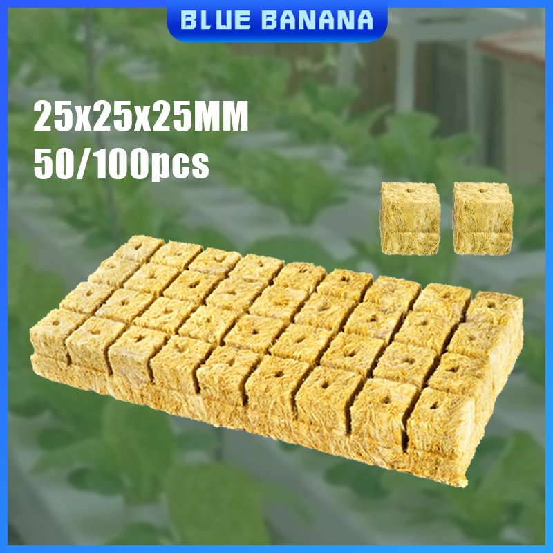 100Pcs Plant Seedling Rock Wool Block Hydroponic Soilless Plant Growing ...