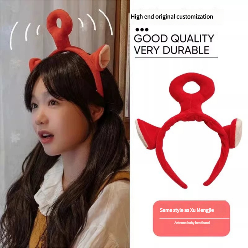 Teletubbies Style Solid Color Soft Plush Elastic Hairband Makeup ...