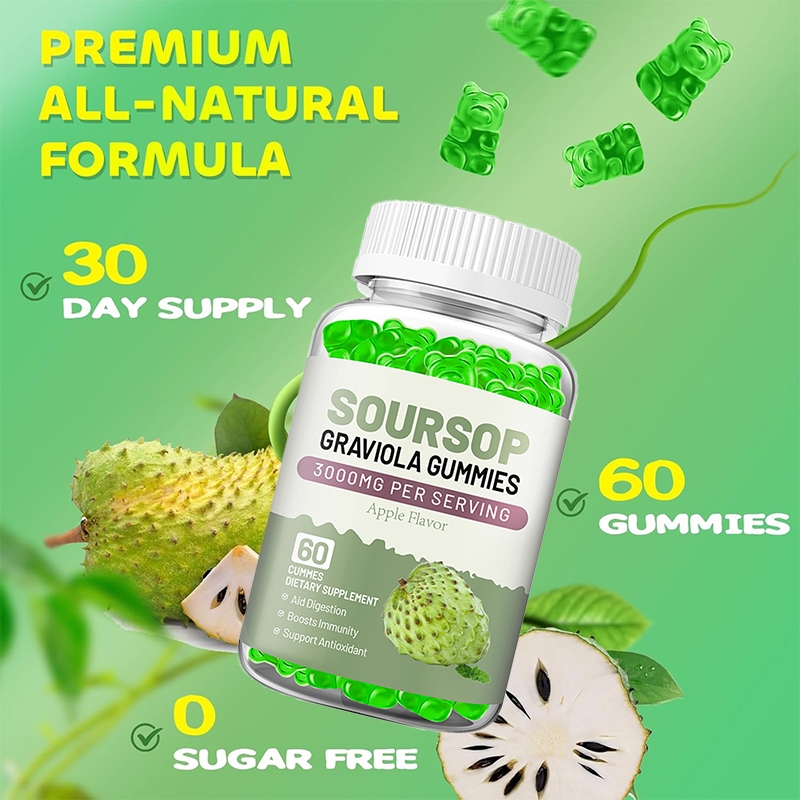 Soursop Graviola Gummies Organic Soursop Vitamin C Zinc Immune Support ...