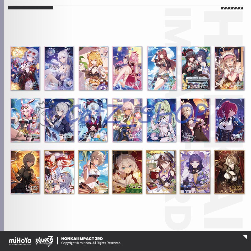 Honkai Impact 3 Official Birthday Greeting Card Series PET Color Paper ...