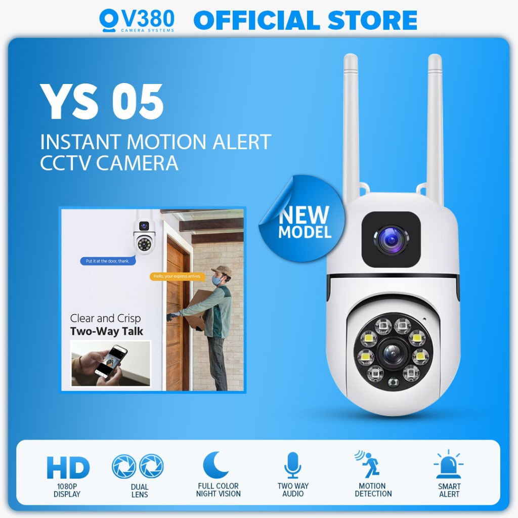 V380 YS 05 4MP Ultra HD Dual-Lens Security Camera with Auto Tracking ...