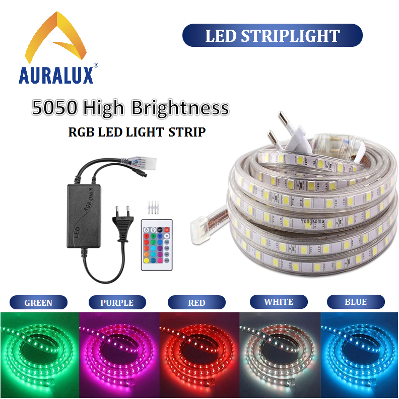 Auralux Flexible 5050 SMD LED Striplight Indoor/Outdoor Waterproof RGB ...