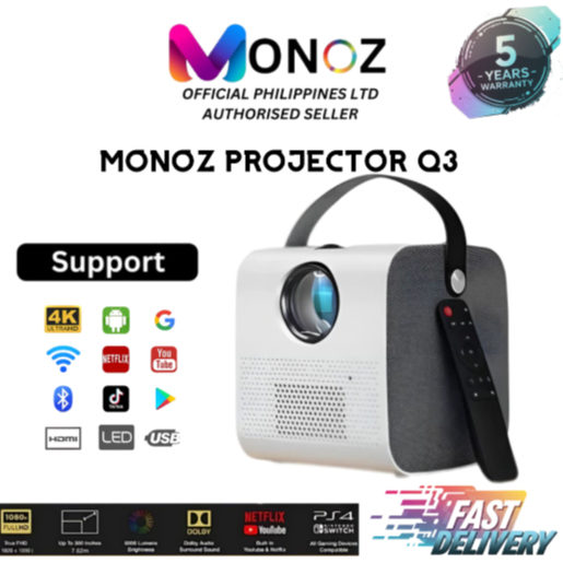 Q3 PRO Portable Smart Mini 4K Full HD Projector IOS / Android WiFi Bluetooth HDMI Projector ...