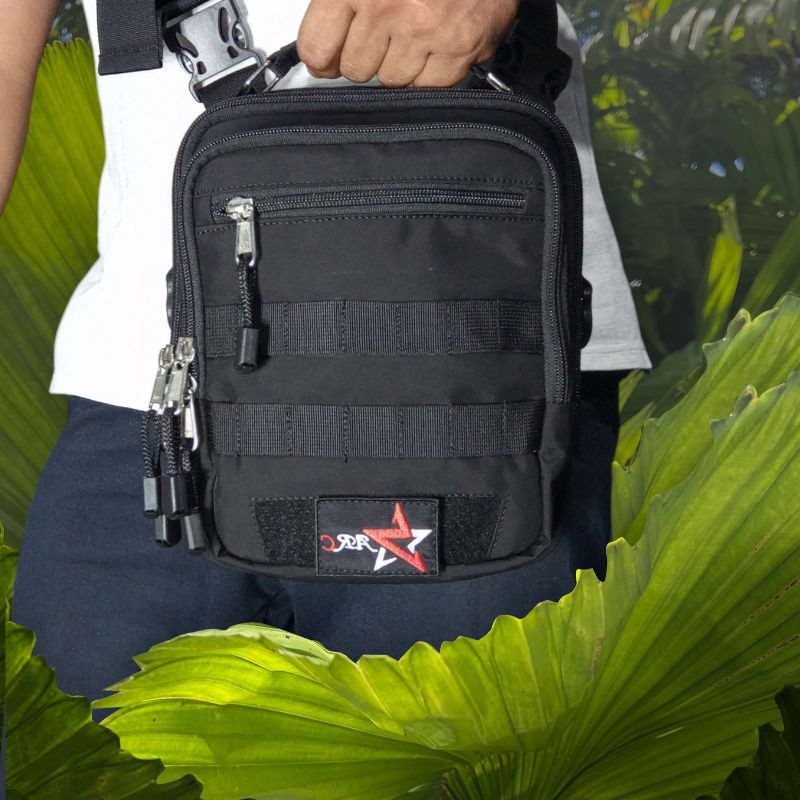 (STEEL) TACTICAL sling bag quick release original water frop heavy duty ...