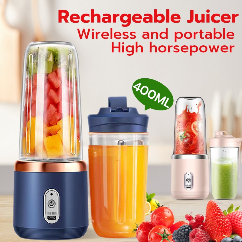 400ML Portable Blender for fruits shake Rechargeable Juicer Cup USB ...