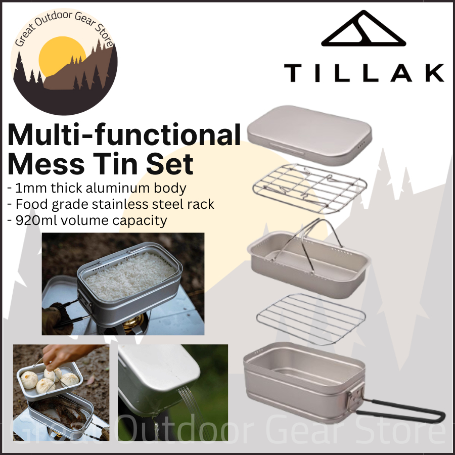 TILLAK Outdoor Camping Multi-Functional Mess Tin Set Lunch Box Hiking ...