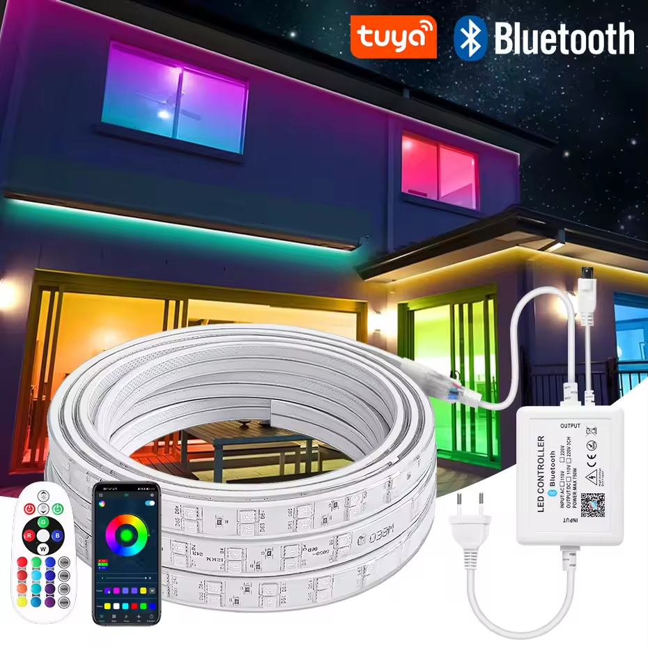 30/20/10M RGB LED Strip Light For Bedroom Living Room Bluetooth Ceiling ...