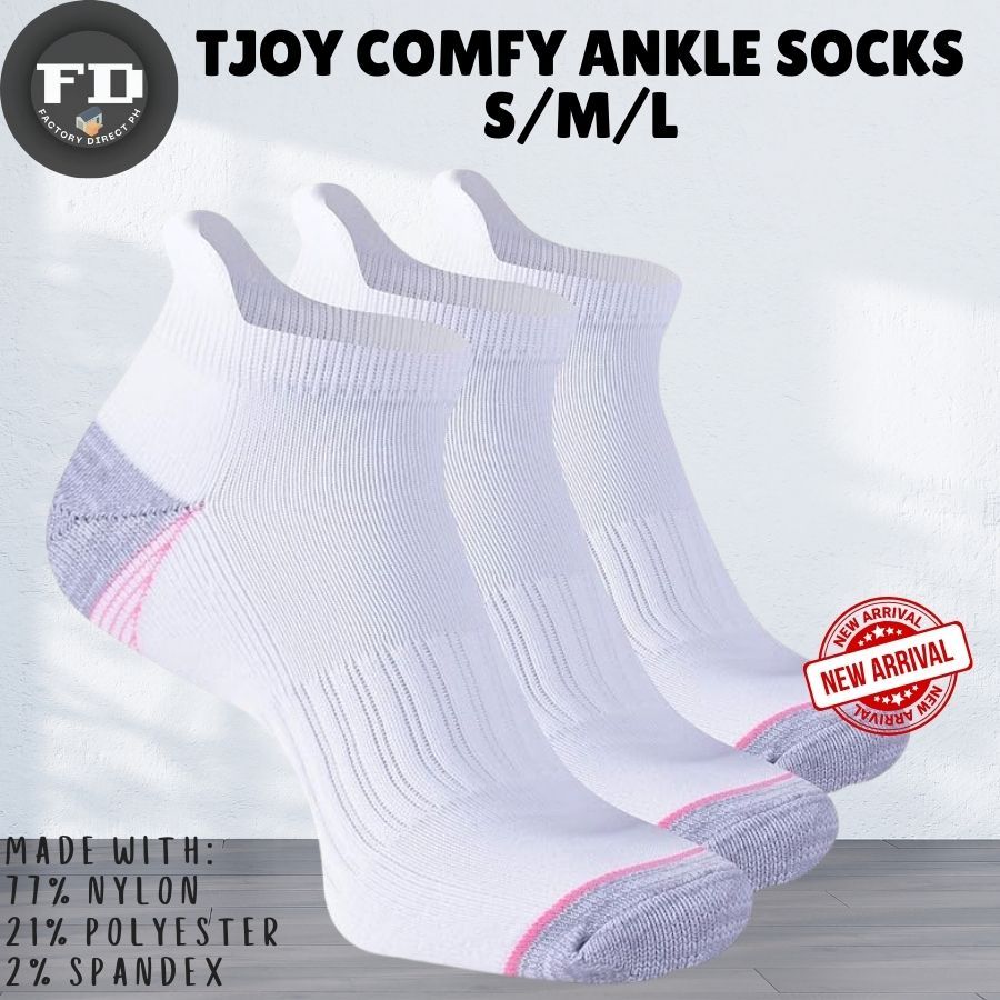 TJOY Athletic Socks Women Hiking Socks Women's Low Cut Socks-WHITE W ...