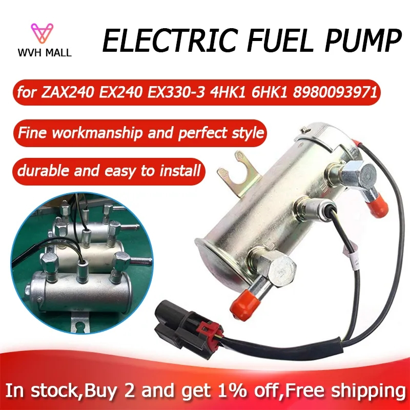 Isuzu 24V Electric Fuel Pump for ZAX240 EX240 EX330-3 4HK1 6HK1 lectric ...