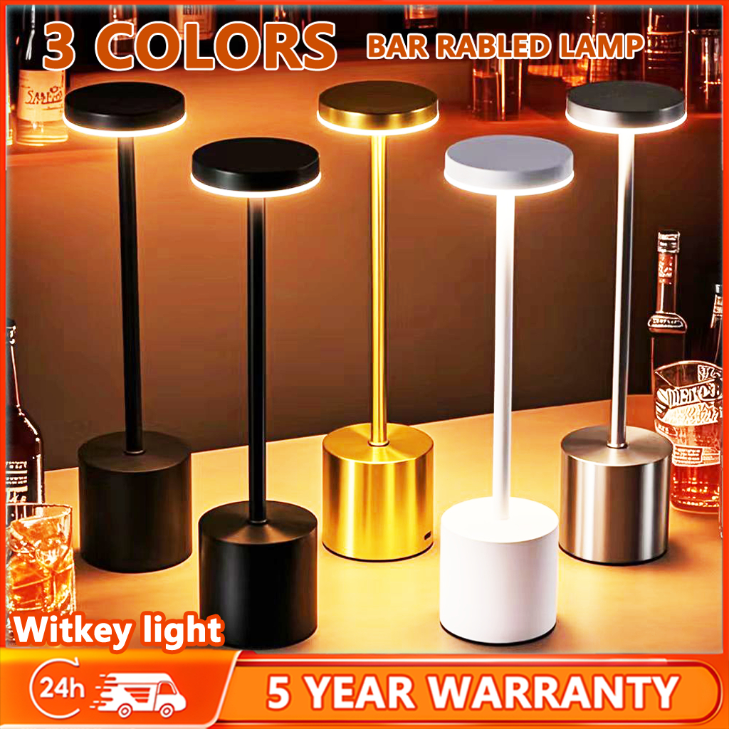 4000mAH Bar Table Lamp LED Metal Desk Light USB Rechargeable Touch ...