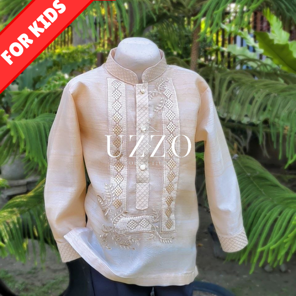 HABLON Kids Modern Barong Beige Light Mocha Formal Attire Random ...