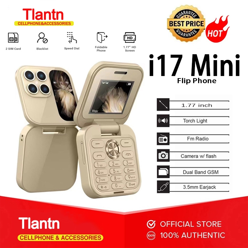 【Fast Deliver】Original Flip Phone i17 Mini Mobile Phone 2G 3G dual card ...