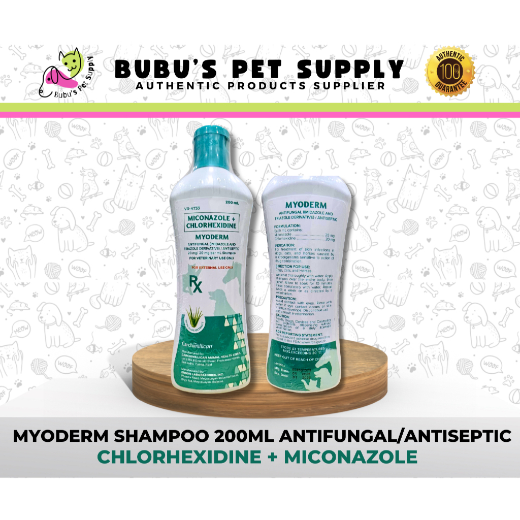 MYODERM SHAMPOO FOR DOGS AND CATS CHLORHEX!D!NE AND MICONAZ0LE ANTI ...