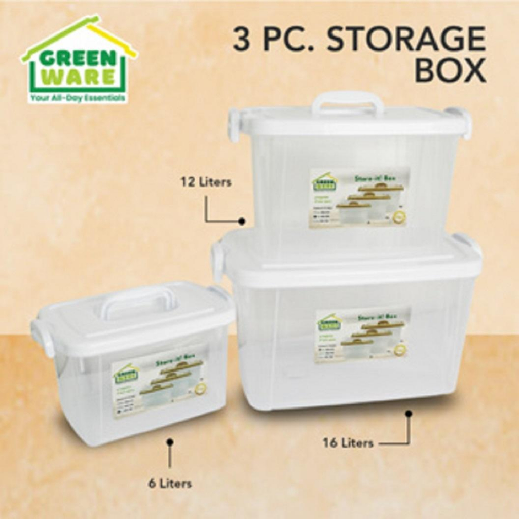 Greenware Multipurpose Storage Box w/ Handle 6L 12L 16L (HW-182, 225 ...