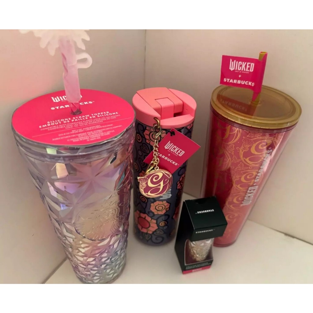 Starbucks x Wicked Collaboration. Glinda 24 oz Cold Cups and 16 oz ...