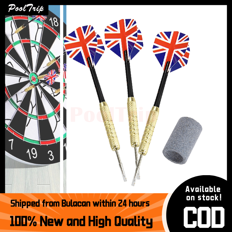 3Pcs Steel Tip Dart 16g Brass Darts with Dart Pin Sharpener Stone for ...