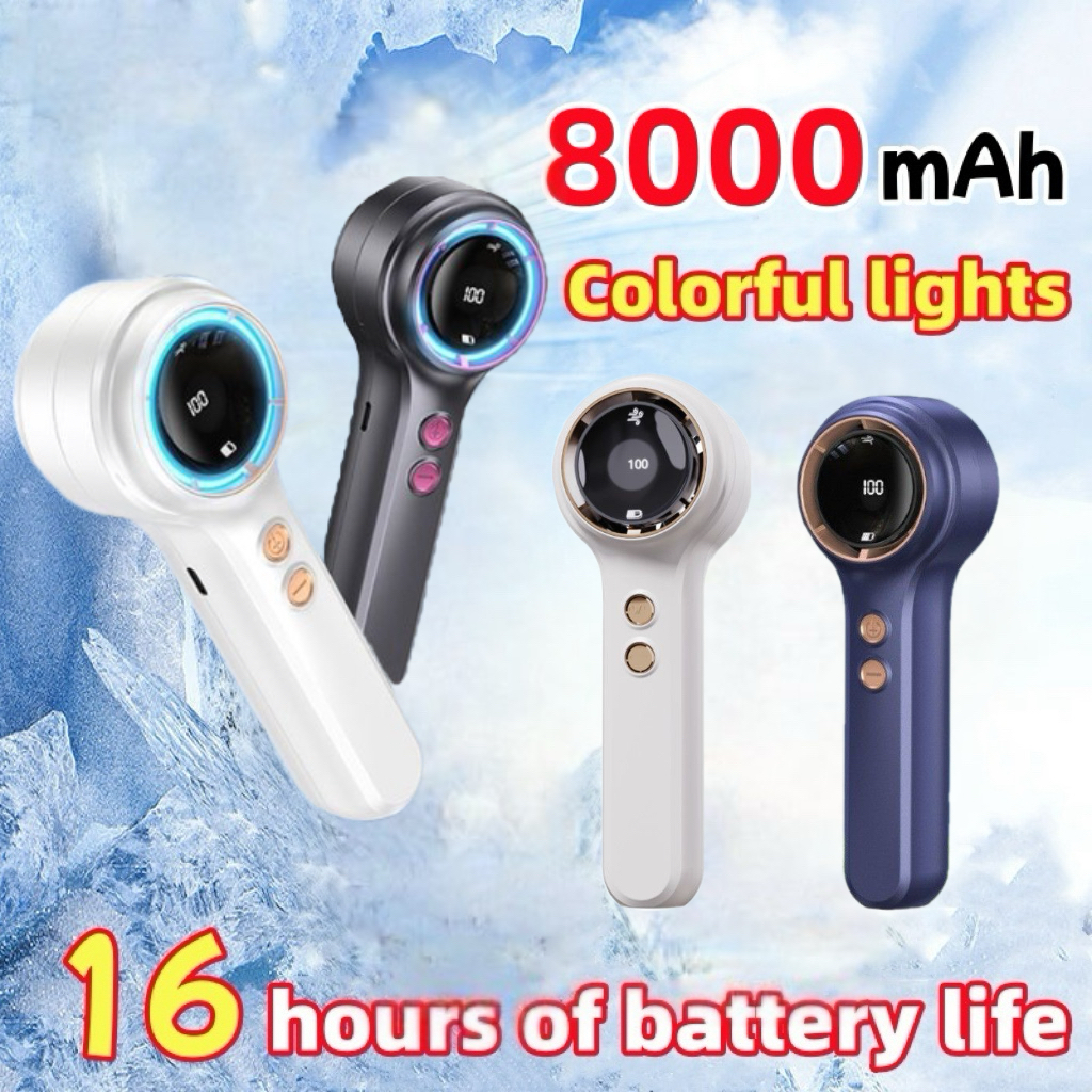 8000Mah Mini Fan Rechargeable Strong Wind 100 Gear Wind Speed Fan Mini ...