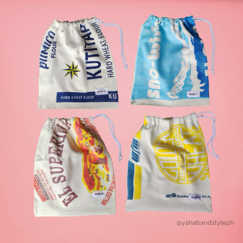 Sustainable Flour Sack String Pouch Storage | Shopee Philippines