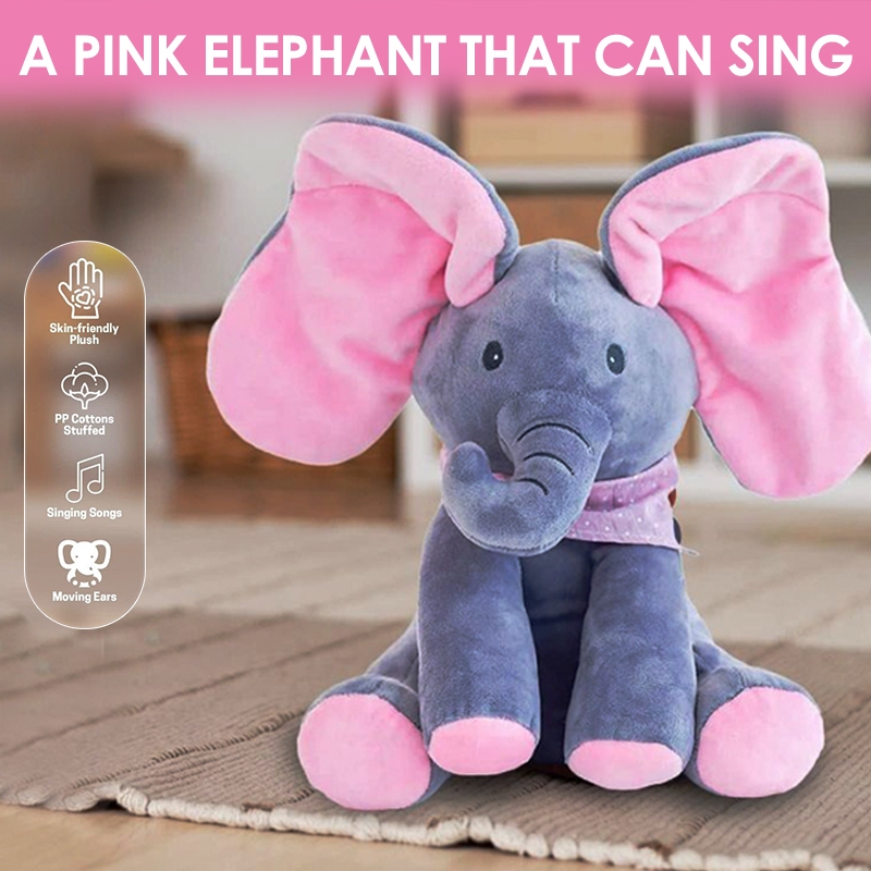 Music Elephant Toy Singing Elephant With Ears Moving Electric Plush ...