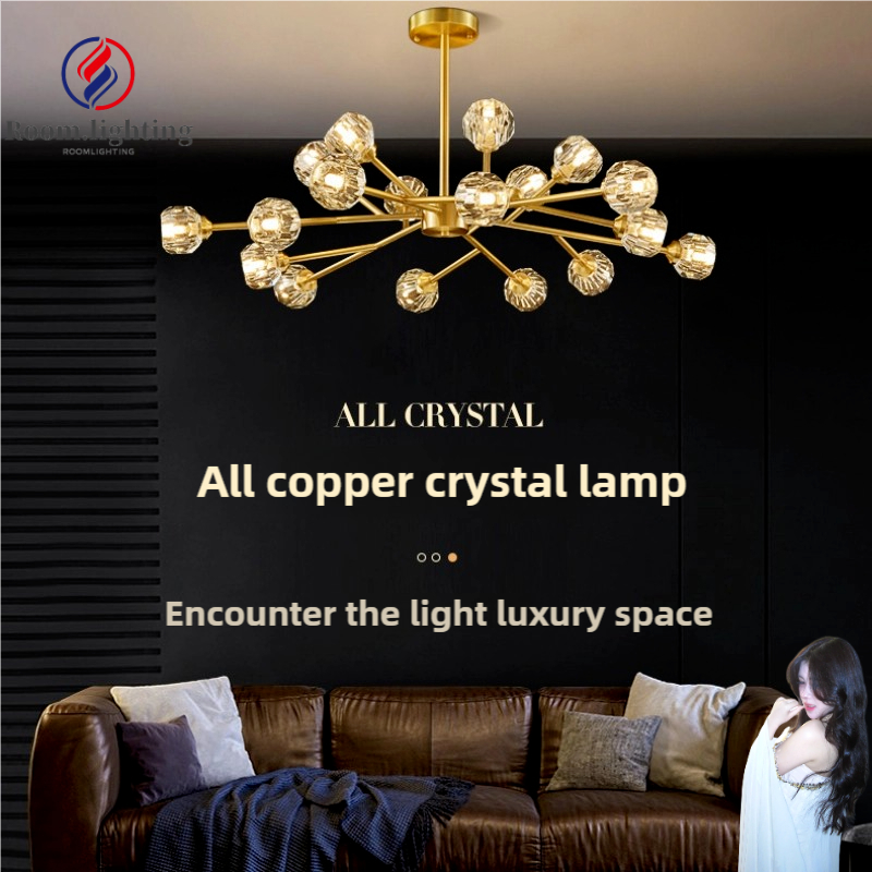 Tricolor Modern Chandelier Ceiling Light Crystal Drop Light Hanging ...