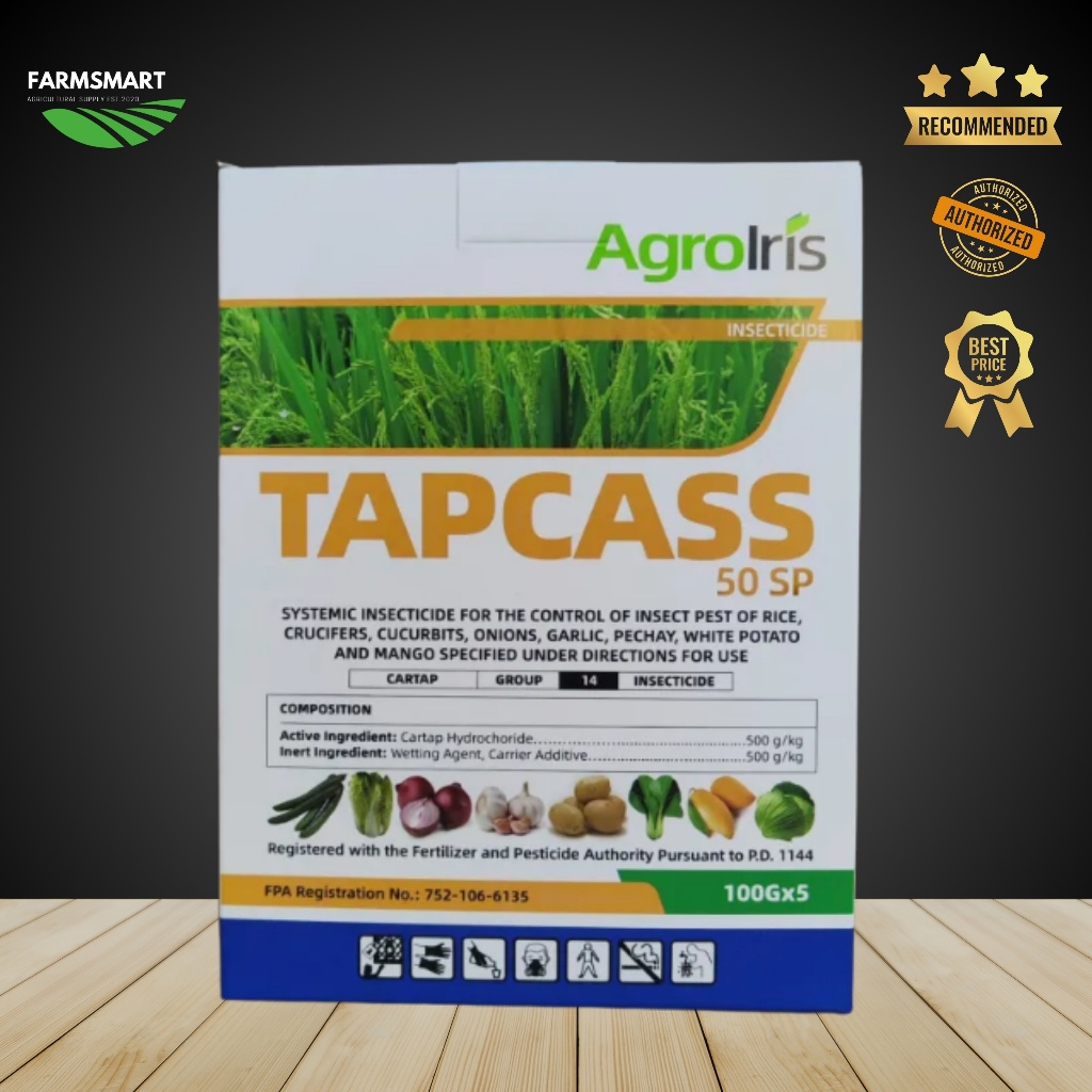 Tapcass 50 SP Insecticide - 1 box(5 Sachet) / Cartap Hyfrochloride ...