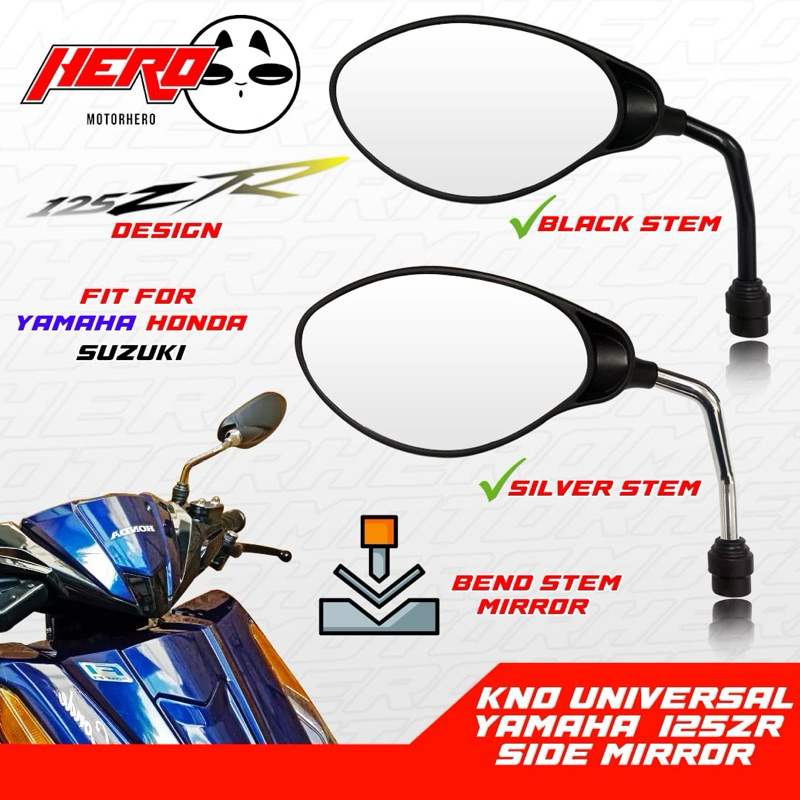 YAMAHA Y125ZR Design Side Mirror Bend Stem HD Clear Lens Walang Grado ...
