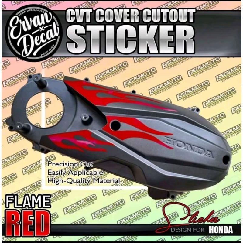 CVT COVER VINYL STICKER CUTOUT FLAME EDITION EDECALMOTO | Shopee ...