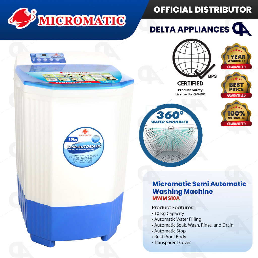 Micromatic Semi Automatic Washing Machine 10Kg Powerful Motor Original ...