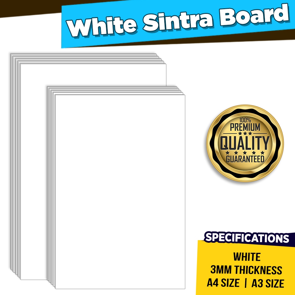 White PVC Sintra Board 3mm A4 & A3 Size - 30sheets | Shopee Philippines