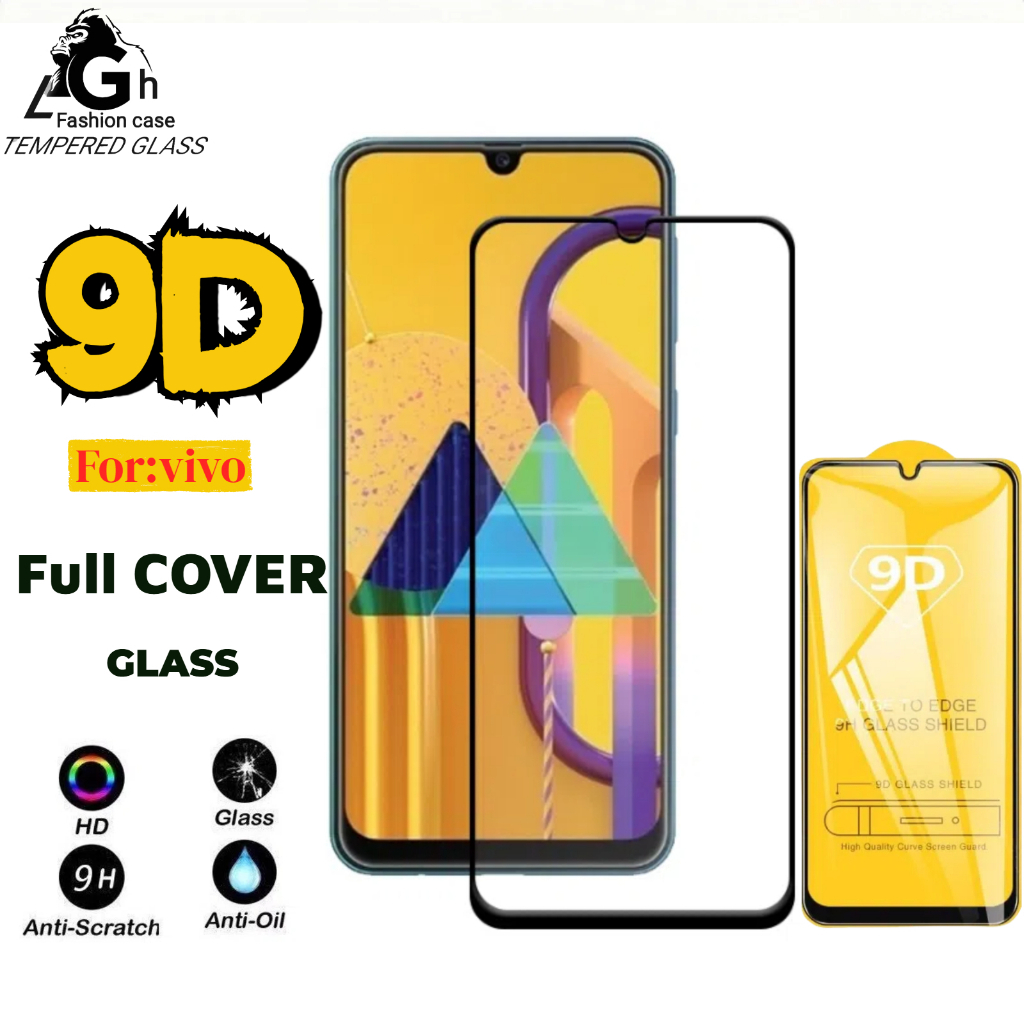 9D Full Tempered Glass For Vivo Y11 Y03 Y15 Y17S Y18 Y04 Y16 Y02S Y19S ...