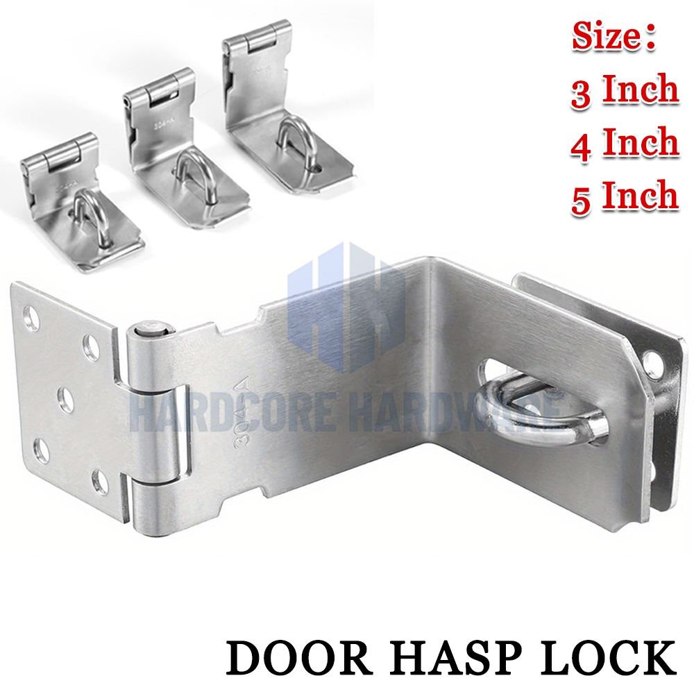 HH Stainless Steel Hasp 4Inch Staple Gate Door Shed Latch Lock Safety ...